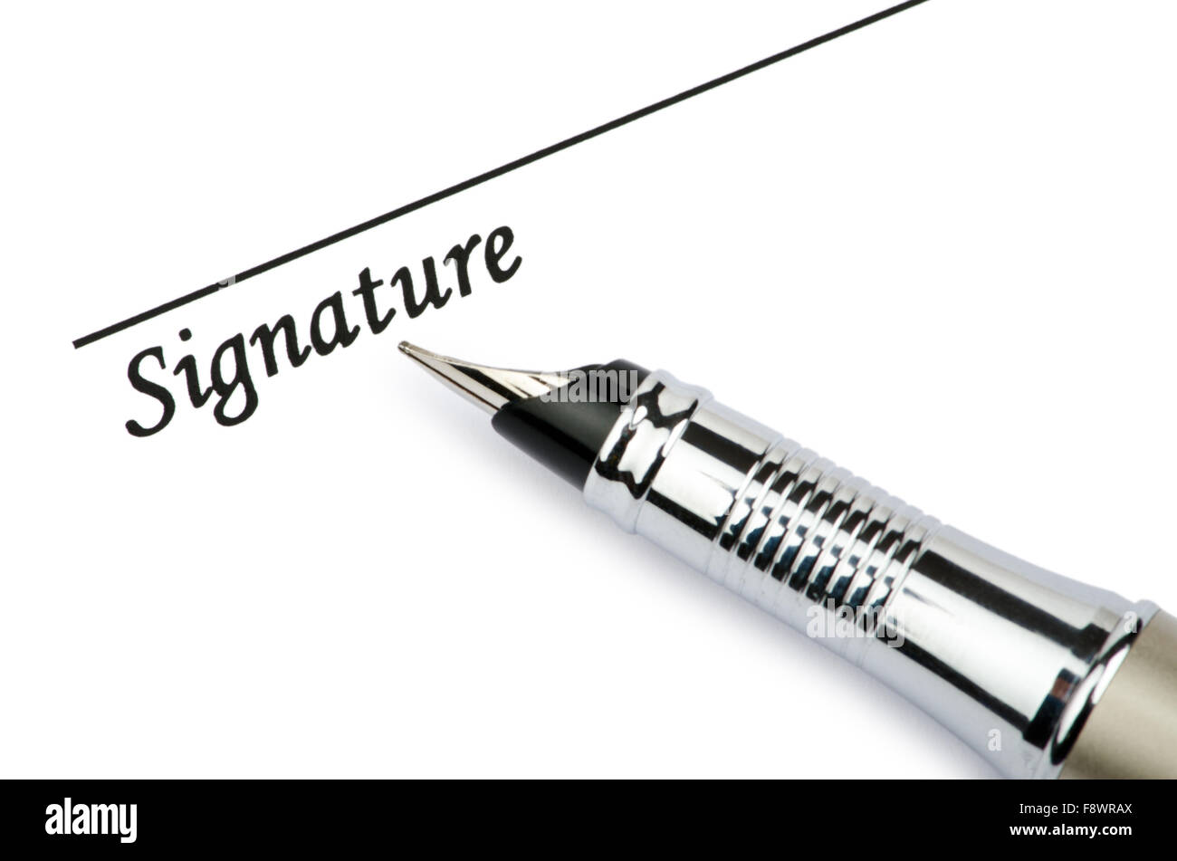 Pen and signature isolated on white Stock Photo - Alamy