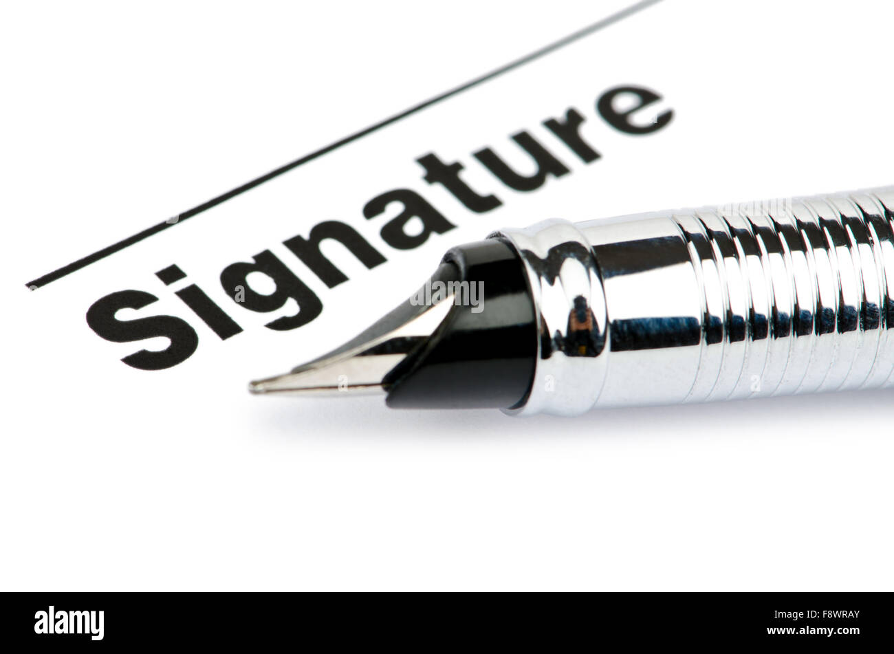 Pen and signature isolated on white Stock Photo - Alamy