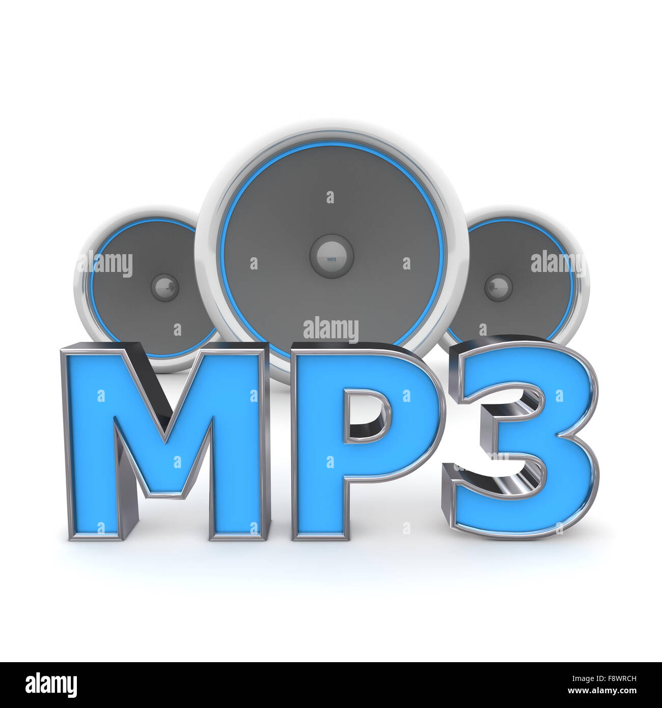 Speakers MP3 - Blue Stock Photo - Alamy