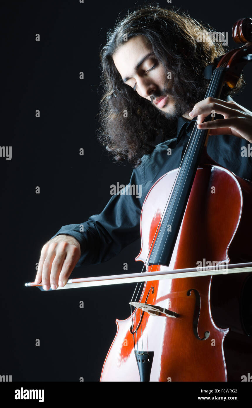 Man playing the cello Stock Photo - Alamy