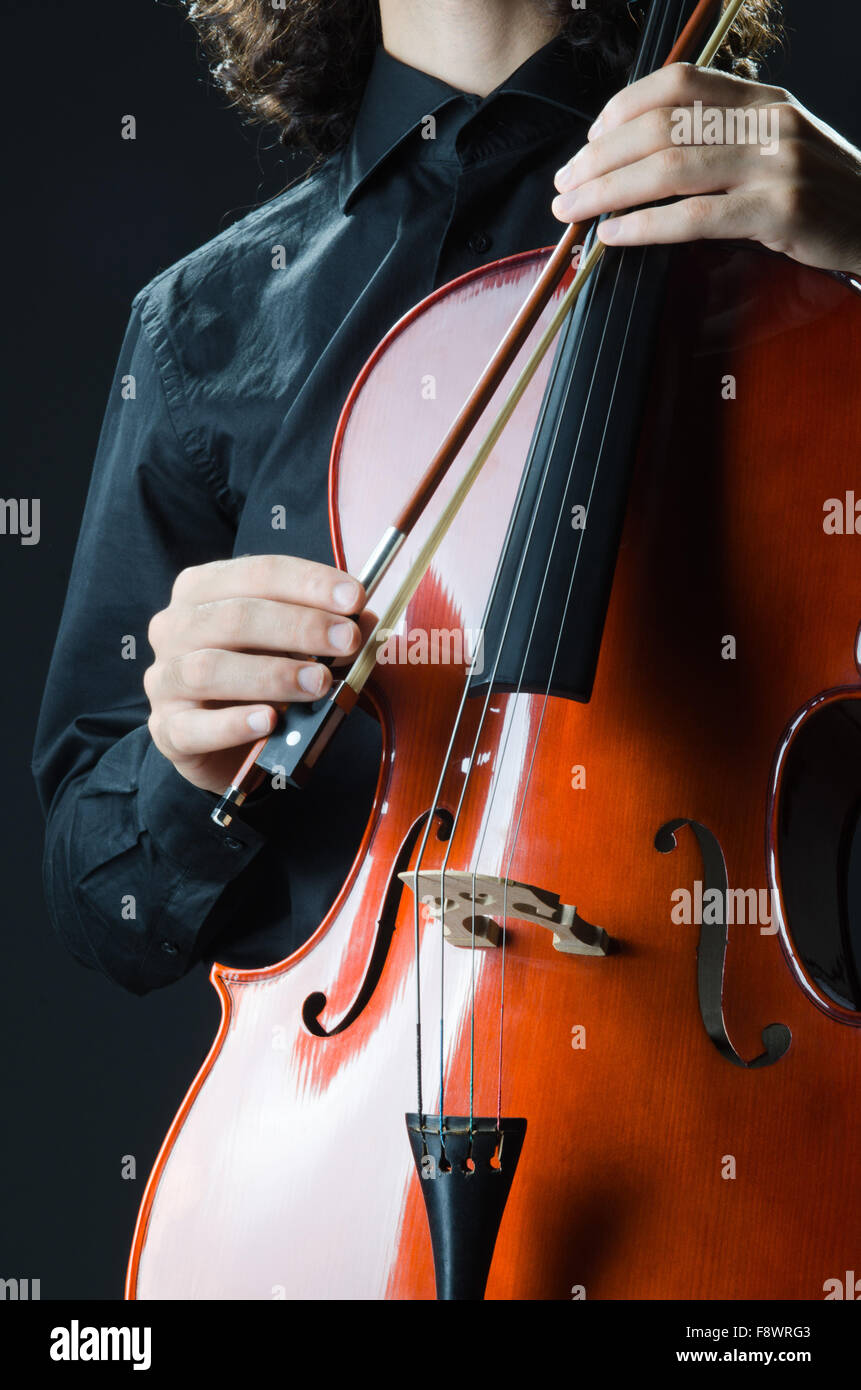 Man playing the cello Stock Photo - Alamy