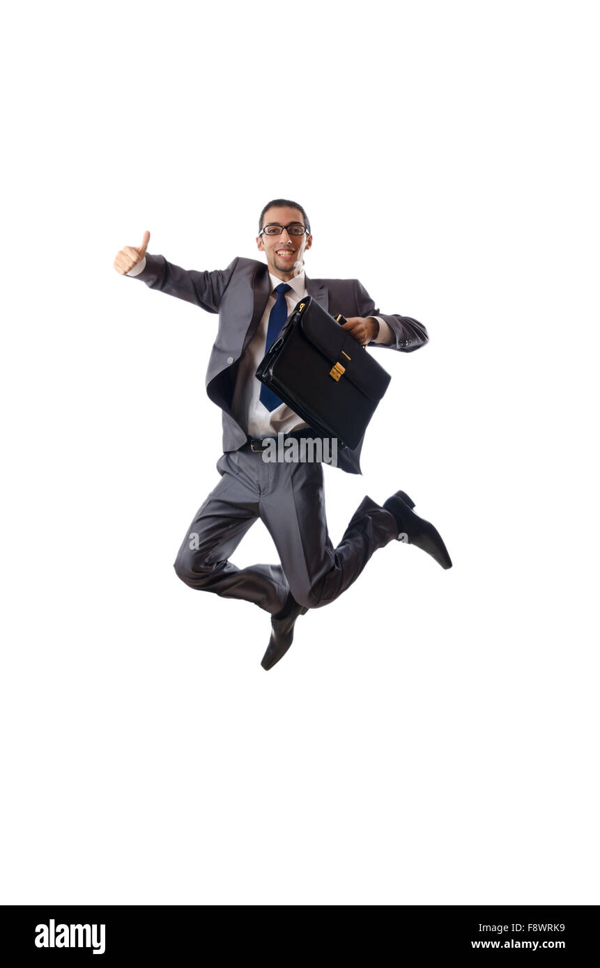 Joyful crazy businessman jumping hi-res stock photography and images ...