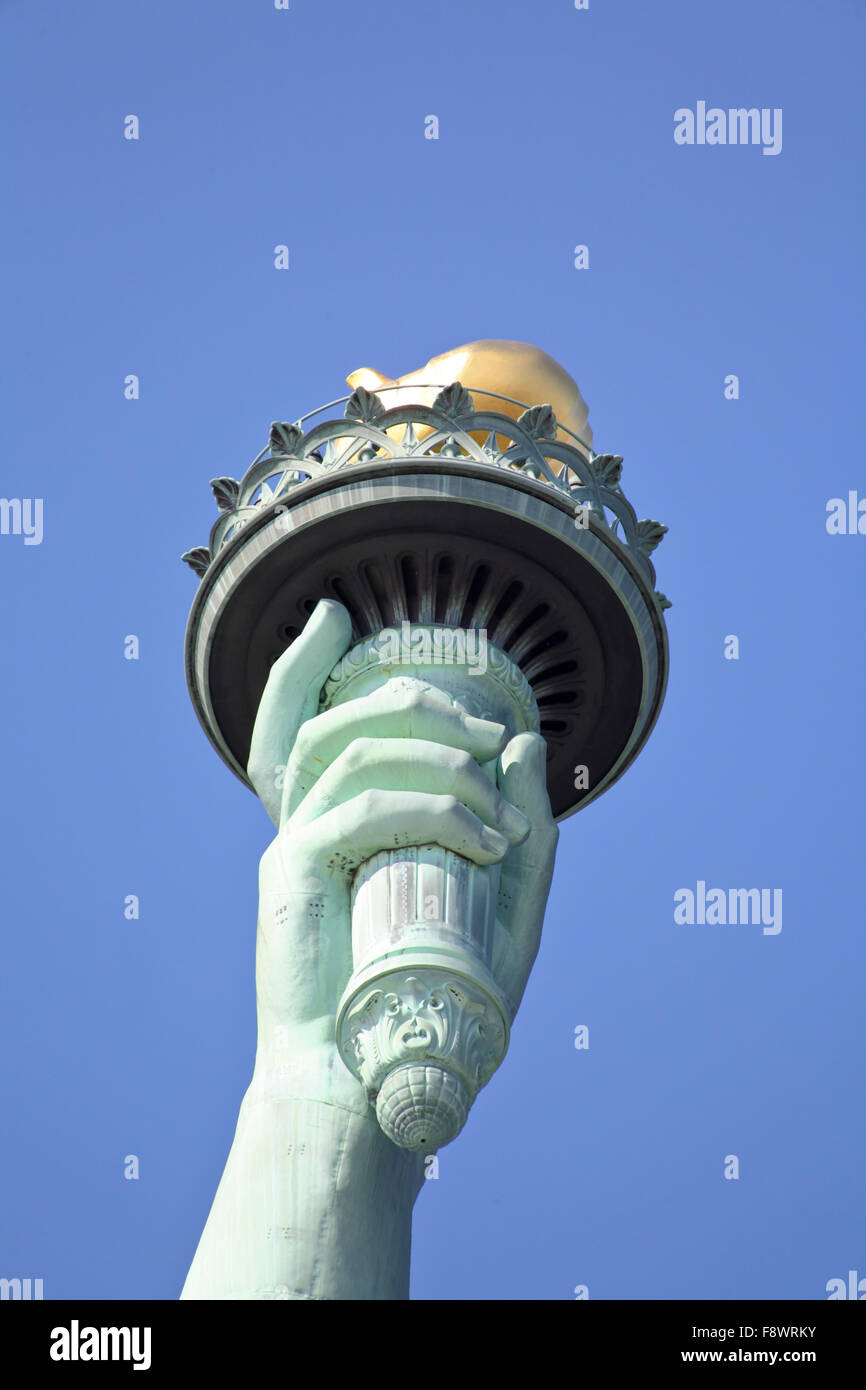 The closeup of the Statue of Liberty Stock Photo - Alamy