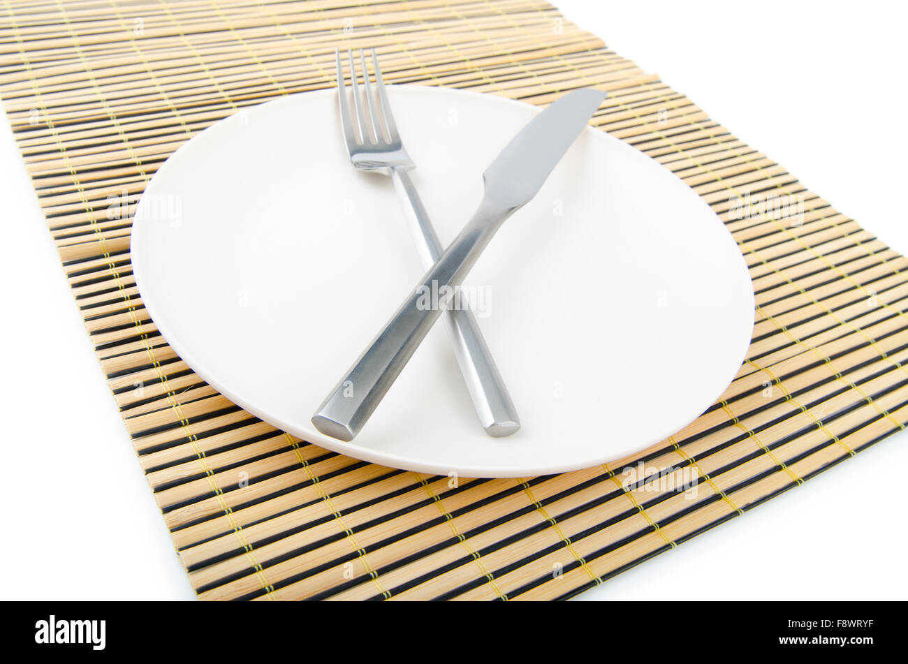 Food utensils served in plate Stock Photo - Alamy