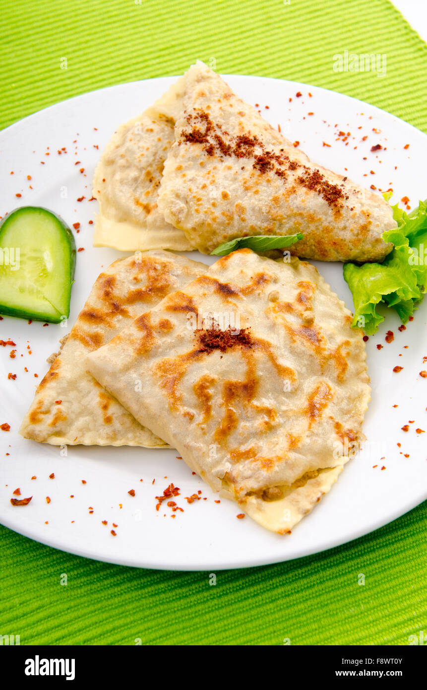 Meat pancakes in plate Stock Photo - Alamy