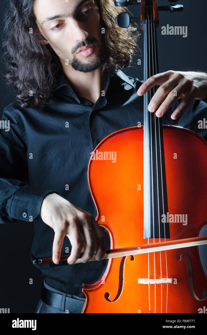 Man playing the cello Stock Photo - Alamy