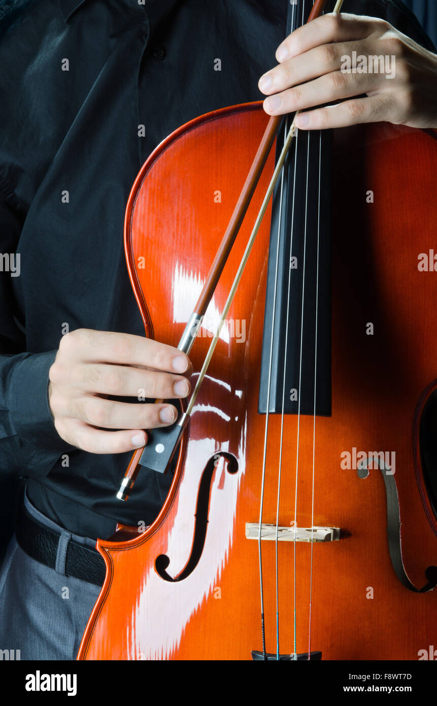 Man playing the cello Stock Photo - Alamy