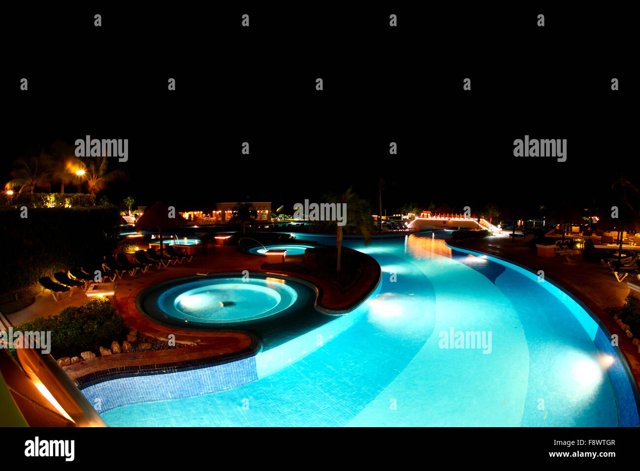 a luxury all inclusive beach resort at night Stock Photo - Alamy