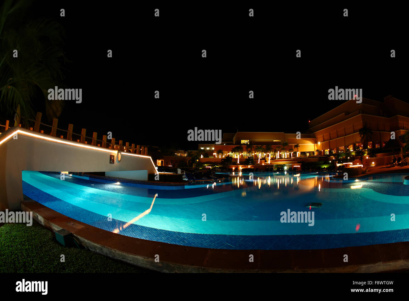 a luxury all inclusive beach resort at night Stock Photo - Alamy