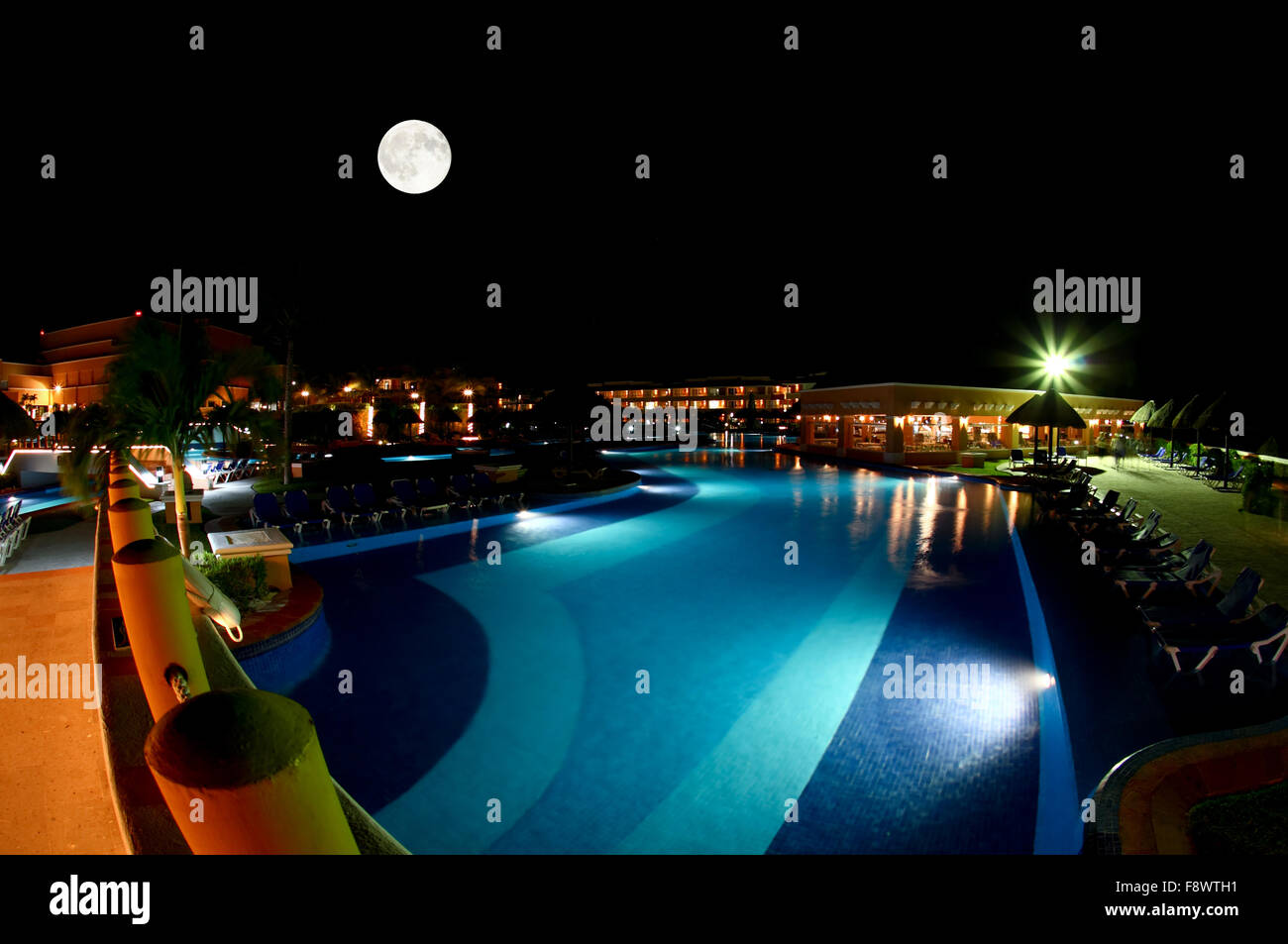 a luxury all inclusive beach resort at night Stock Photo - Alamy
