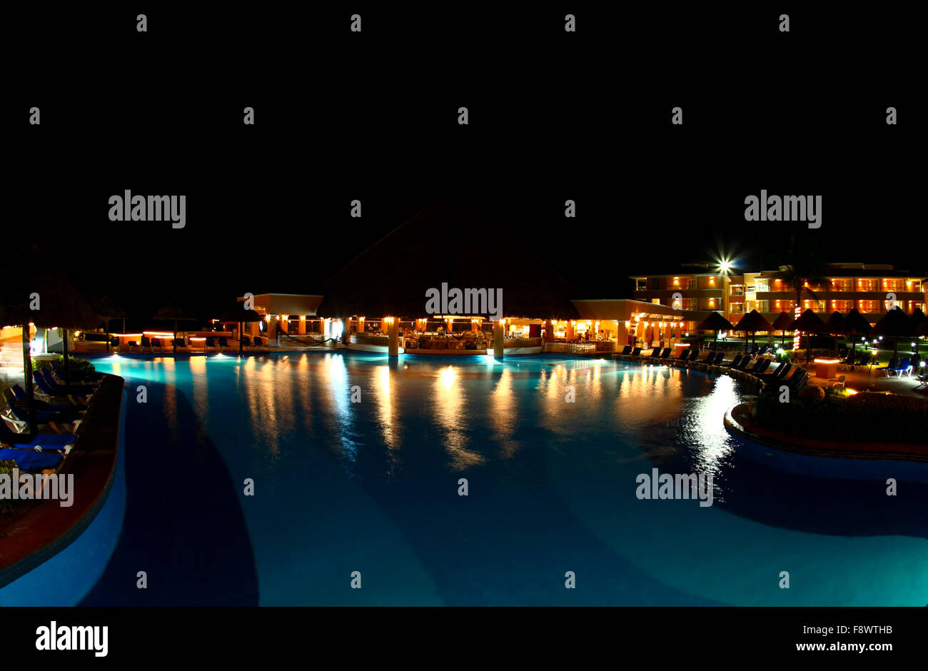 a luxury all inclusive beach resort at night Stock Photo - Alamy