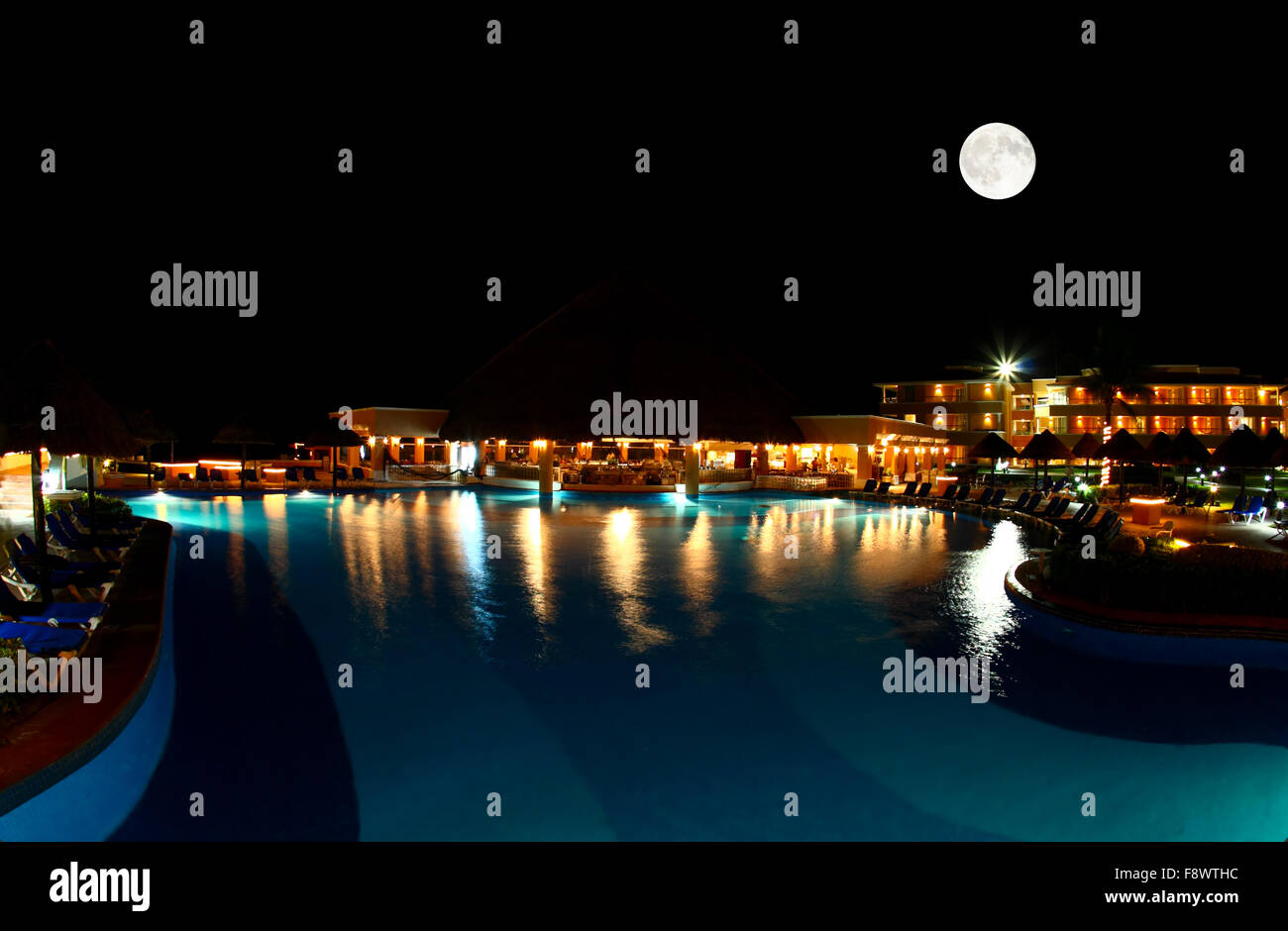 a luxury all inclusive beach resort at night Stock Photo - Alamy