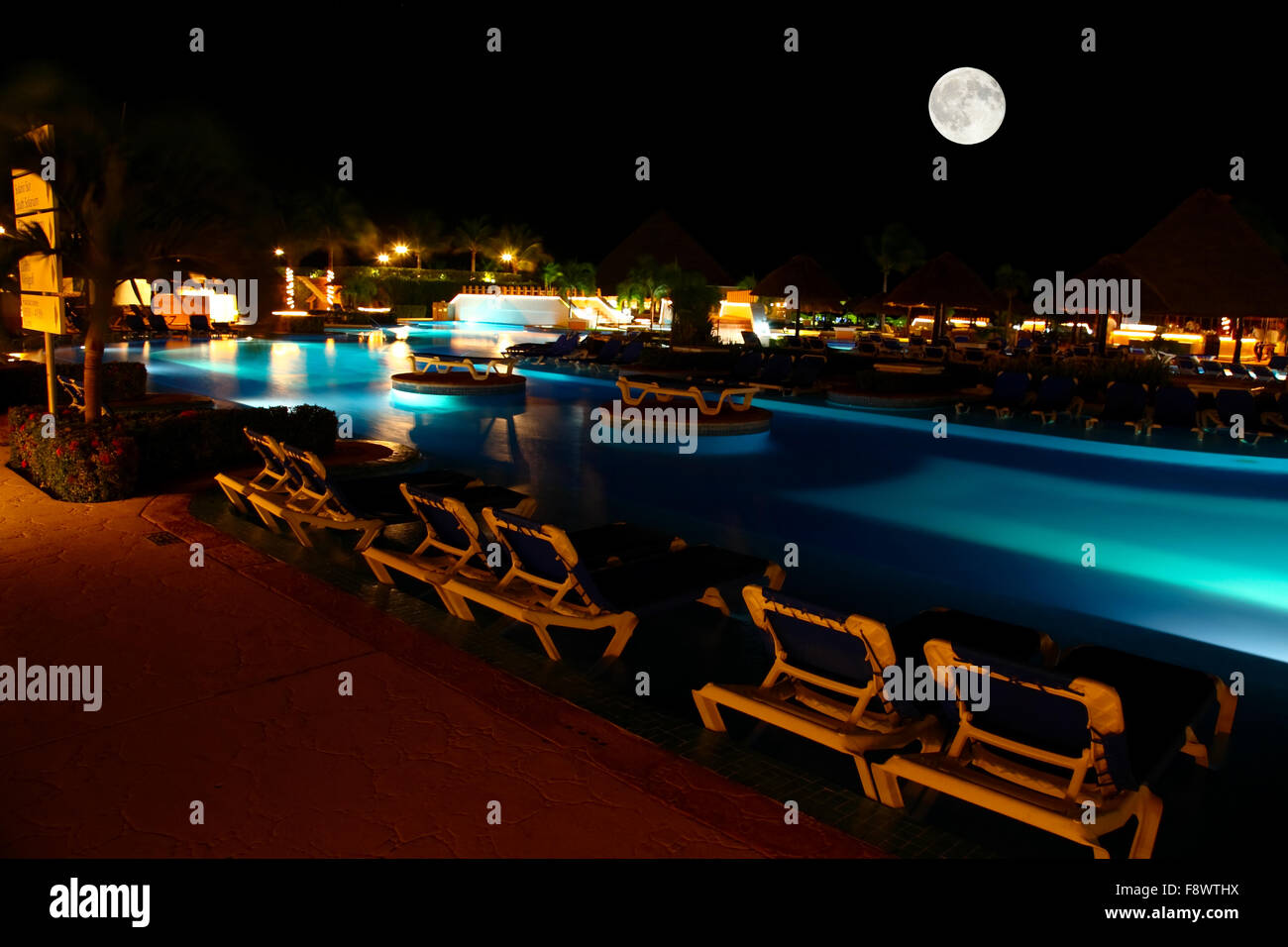 a luxury all inclusive beach resort at night Stock Photo - Alamy