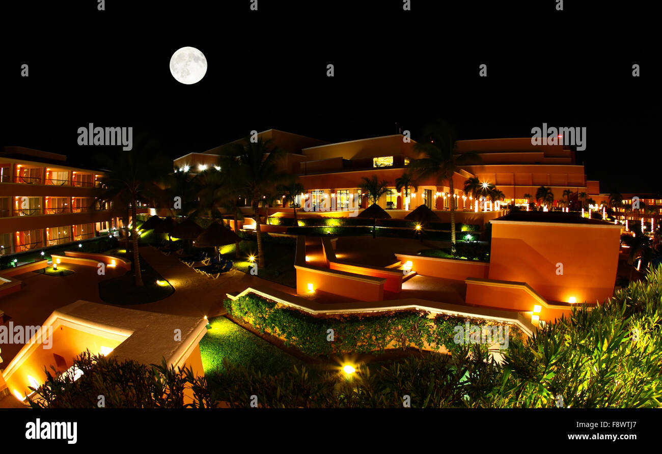 a luxury all inclusive beach resort at night Stock Photo - Alamy