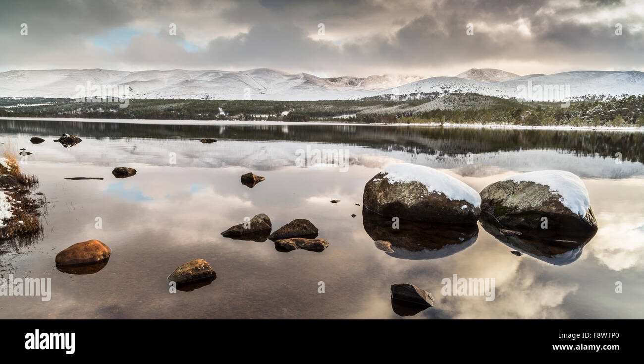 Loch Morlich Winter in the Cairngorms National Park of Scotland Stock ...