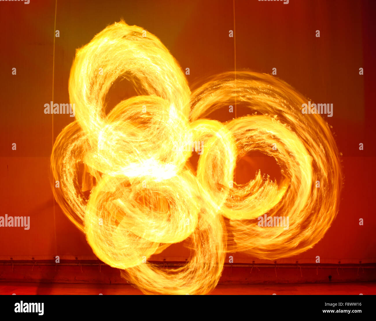 A fire show performed on stage Stock Photo - Alamy