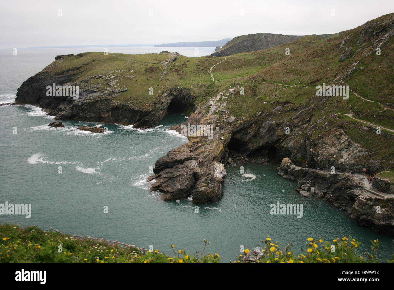 Merlin's Cave, Tintagel, Cornwall Stock Photo - Alamy