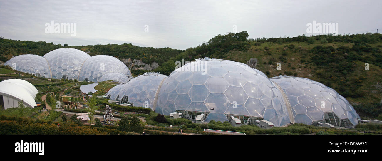 Eden Project Biomes Panorama Stock Photo - Alamy