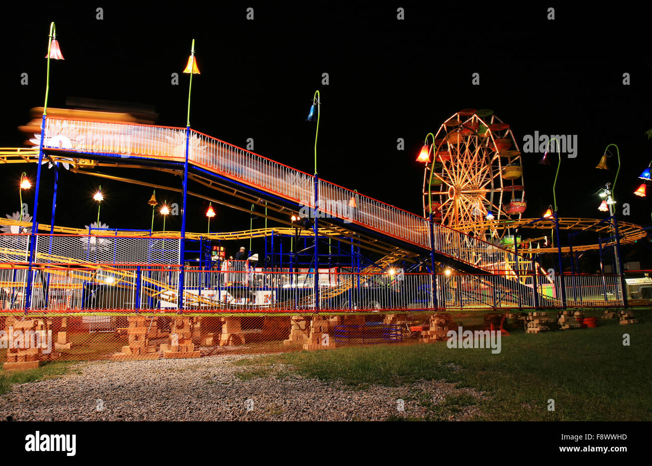 The beautiful light trails in a carnival Stock Photo - Alamy