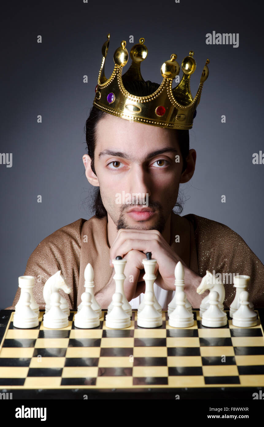 Chess player playing his game Stock Photo - Alamy
