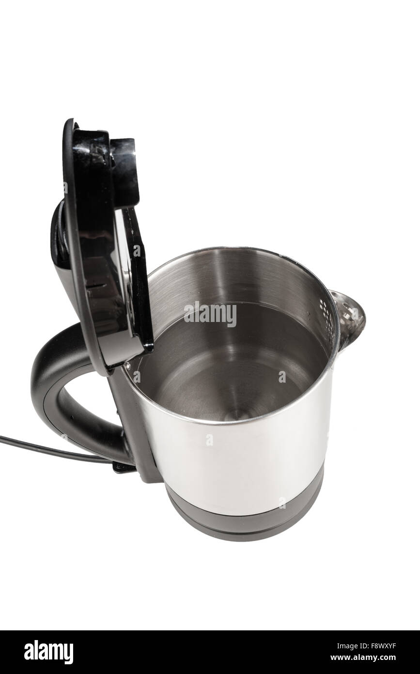 High angle take of a stainless steel kettle full with water Stock Photo ...