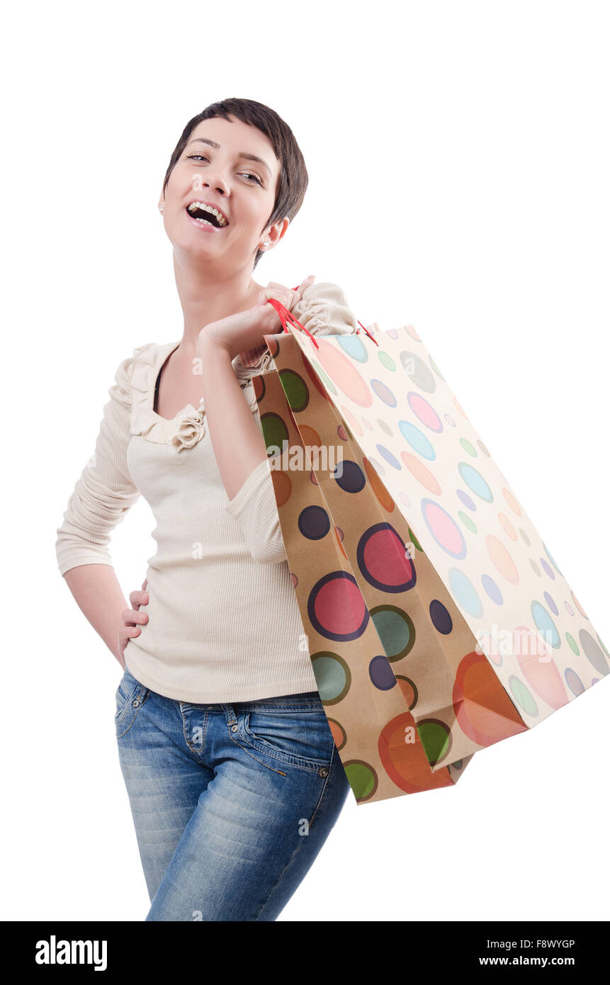 Girl after the shopping spree Stock Photo - Alamy