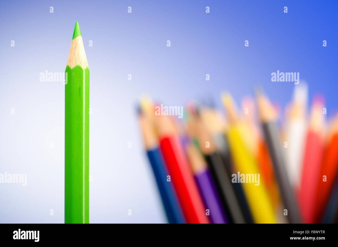 Colour pencils in creativity concept Stock Photo - Alamy
