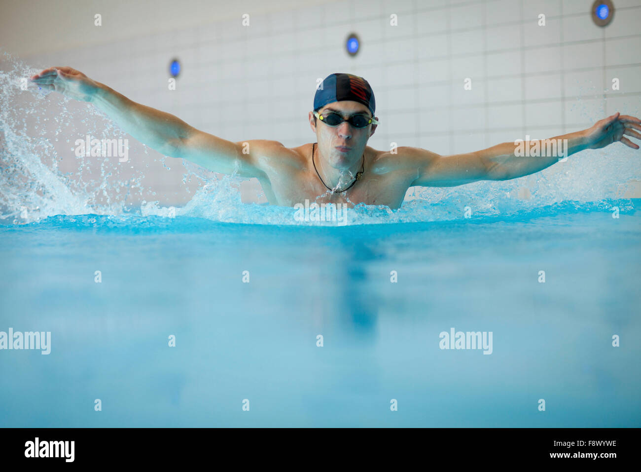 Swimmer Doing Butterfly Stroke Stock Photo - Alamy