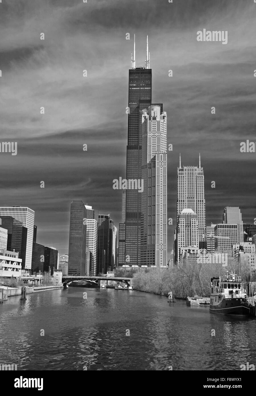 The Chicago skyline Stock Photo - Alamy