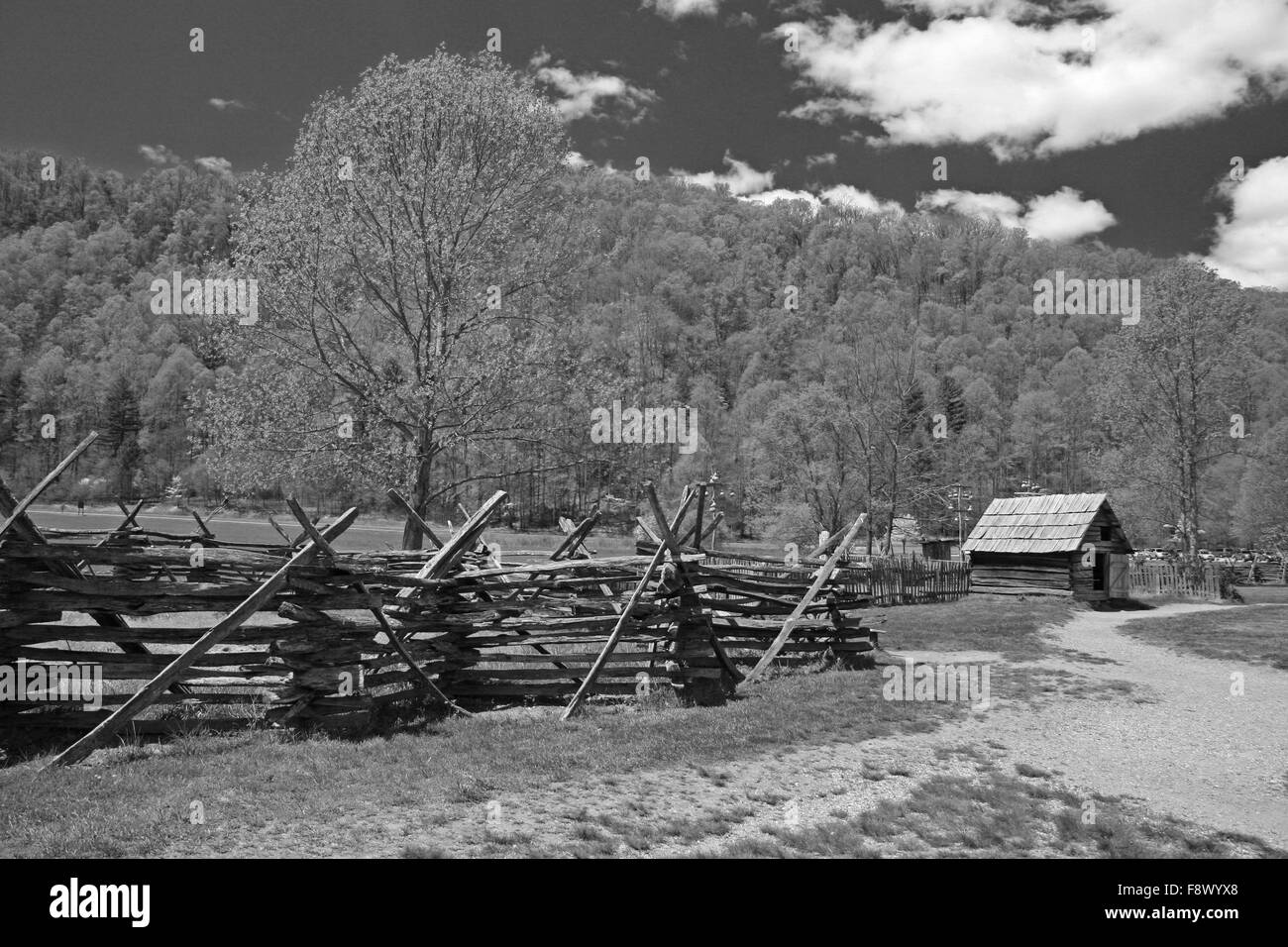 Blue sky over land Black and White Stock Photos & Images - Alamy