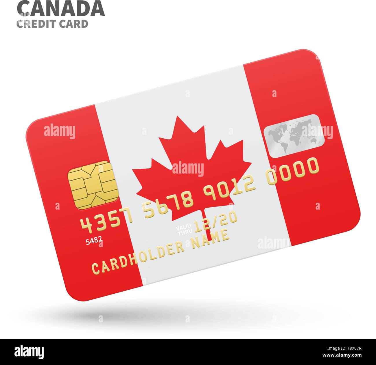 Credit card with Canada flag background for bank, presentations and ...