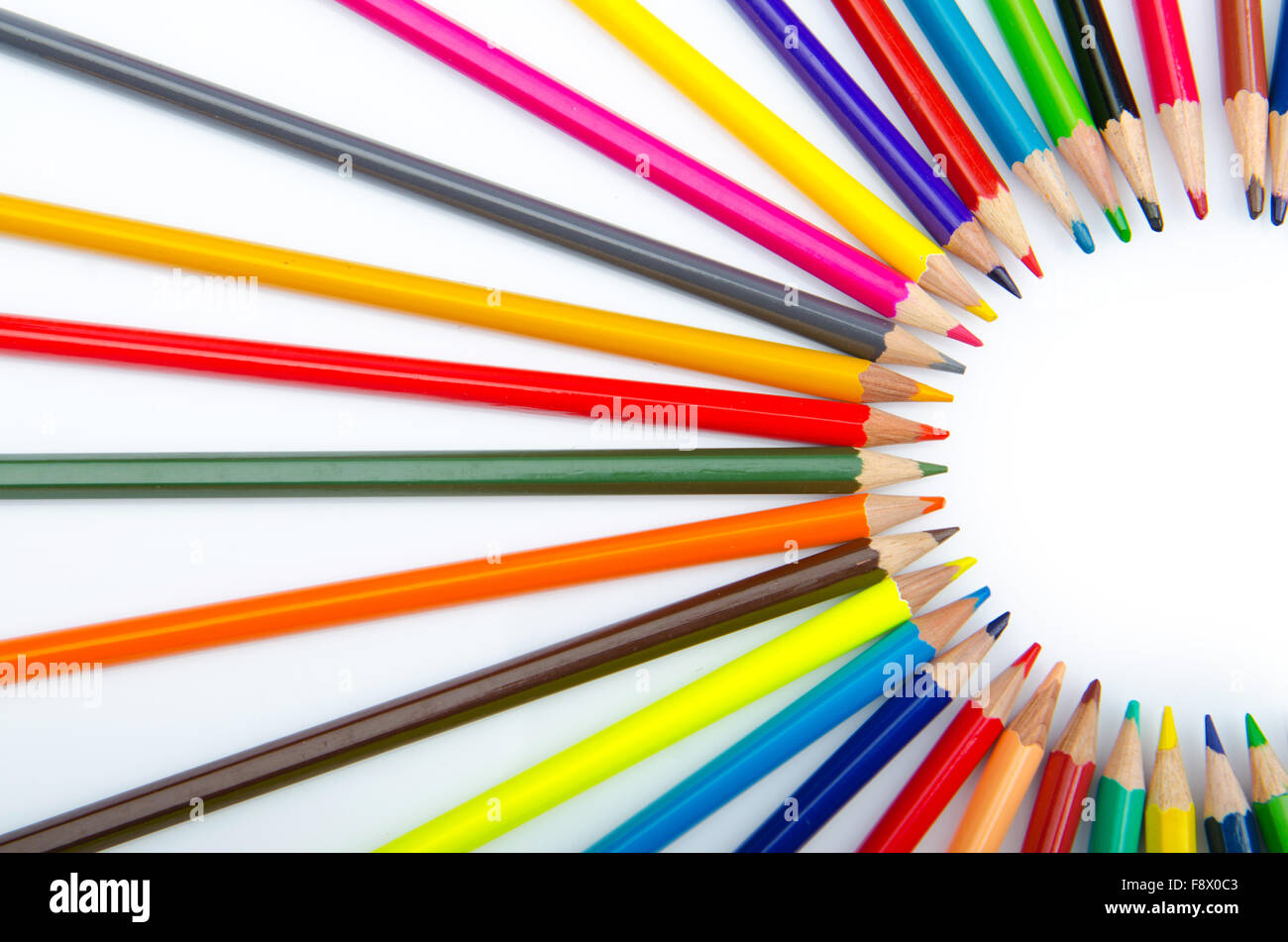 Colour pencils in creativity concept Stock Photo - Alamy