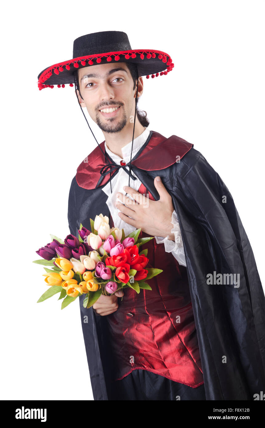 Romantic man isolated on white Stock Photo - Alamy