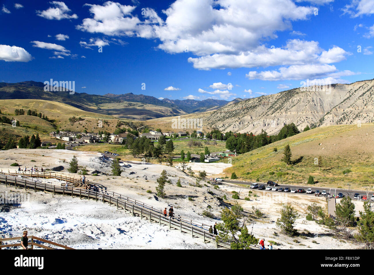 The Mammoth Hot Spring area in Yellowstone Stock Photo - Alamy
