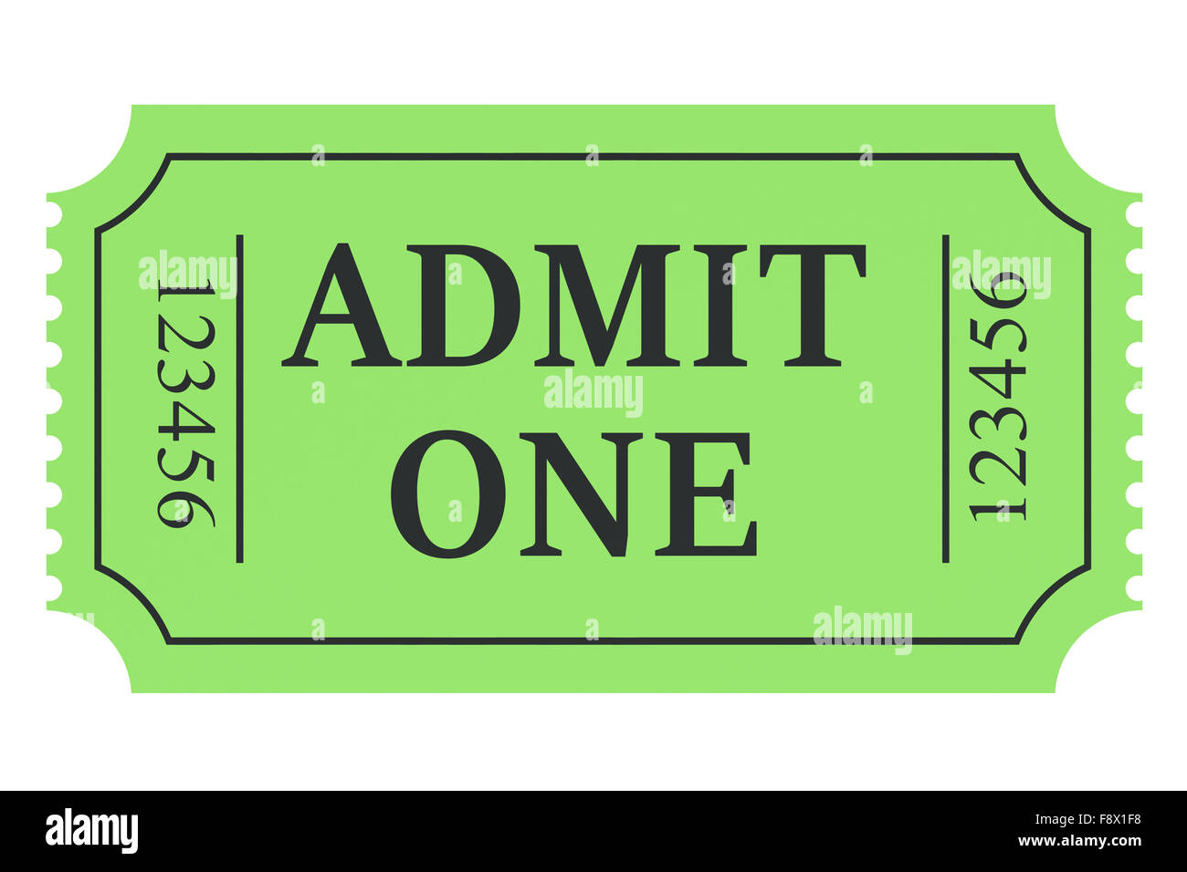 green ticket isolated on white background Stock Photo - Alamy