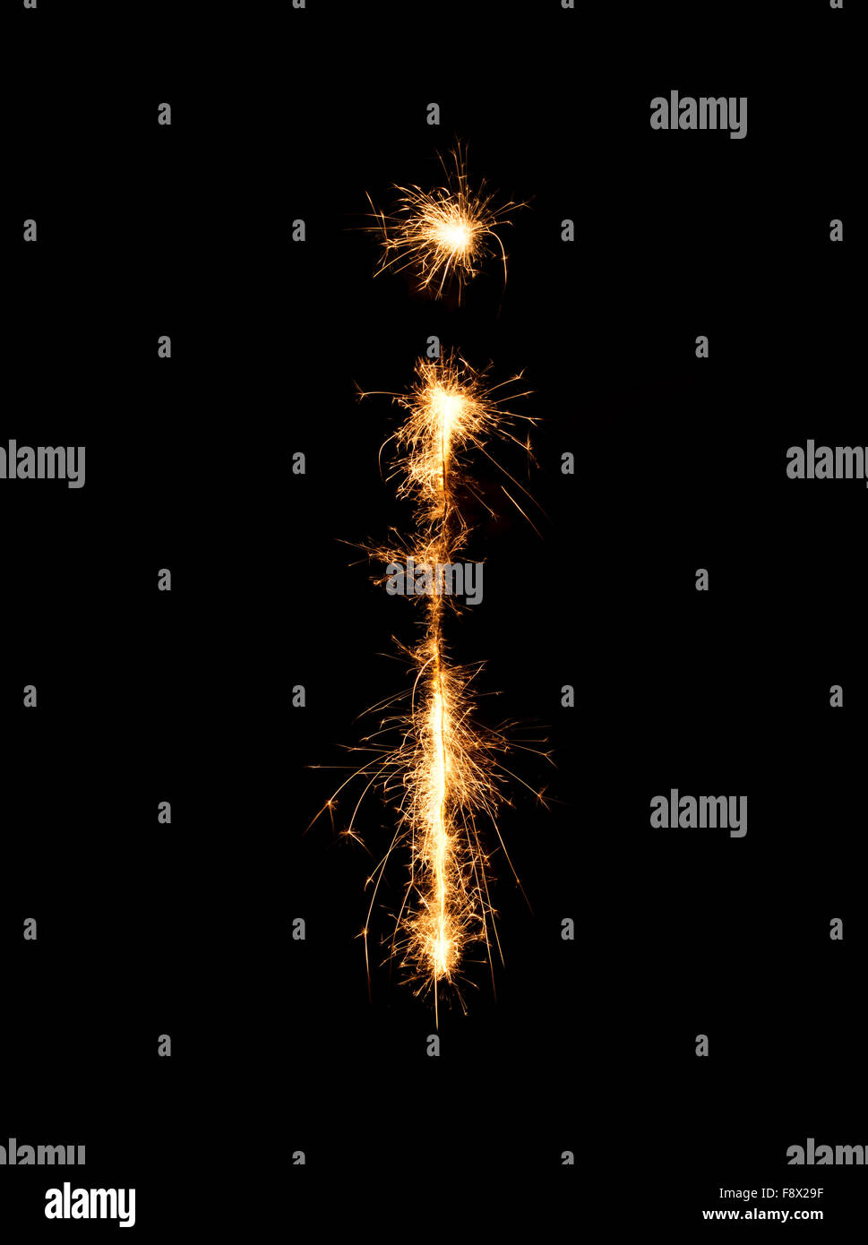Sparkler firework light alphabet i (Small Letters) at night background ...