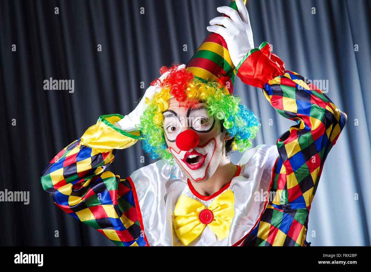 Funny clown in studio shooting Stock Photo - Alamy