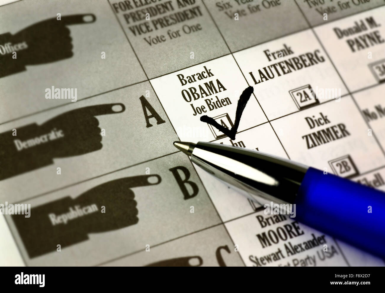 The voting ballot for US election Stock Photo - Alamy