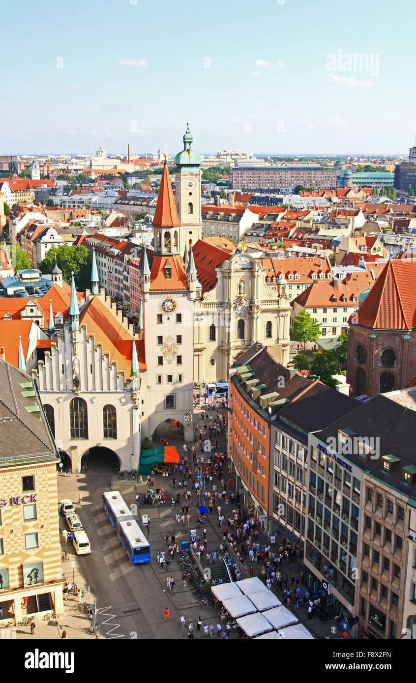 The aerial view of Munich city center Stock Photo - Alamy