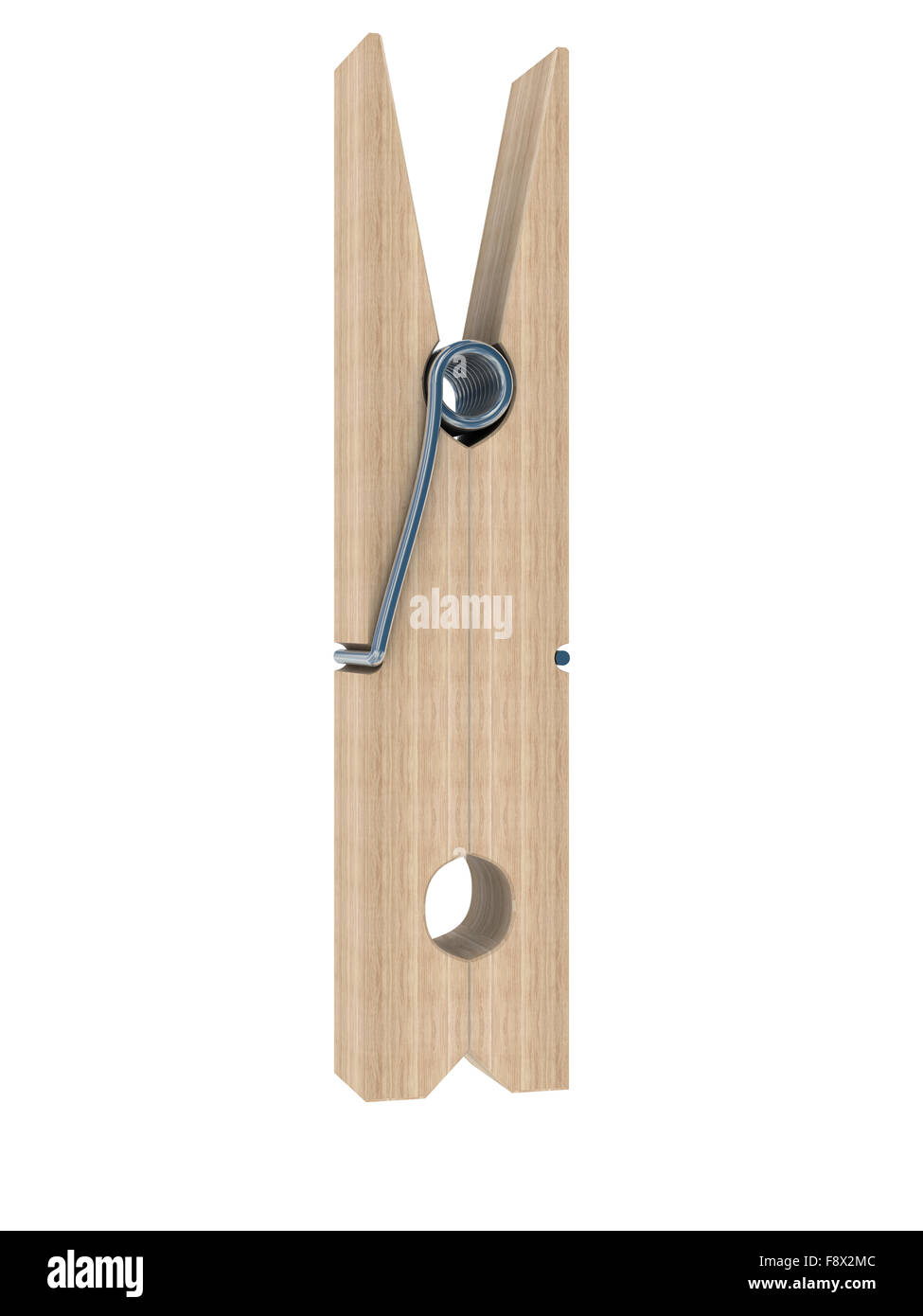 Clothespin on white background. Isolated 3D image Stock Photo - Alamy