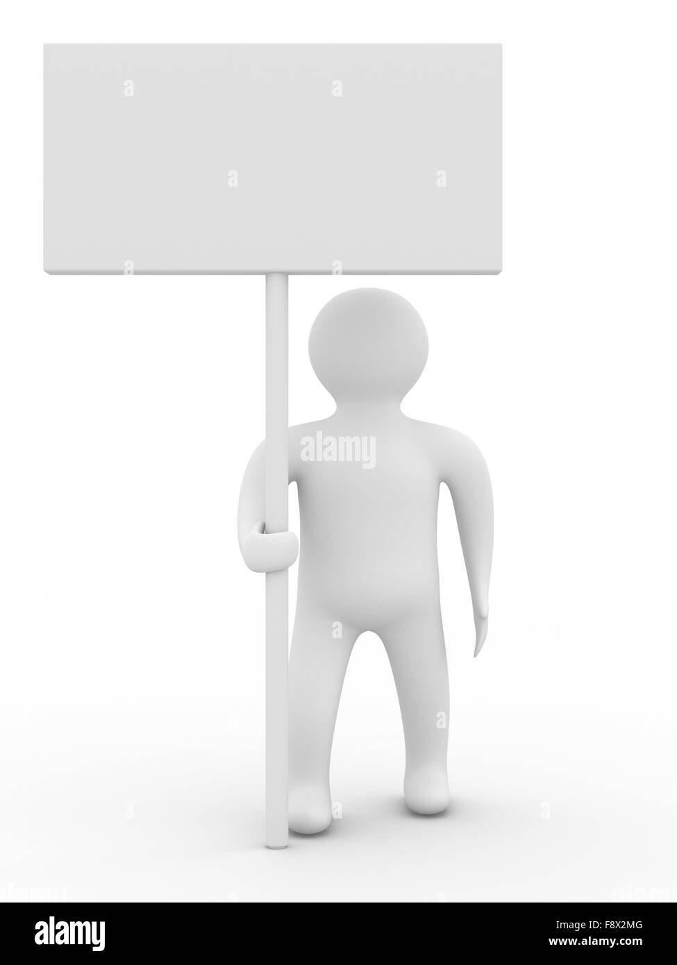 person hold a banner on white background. 3D image Stock Photo - Alamy