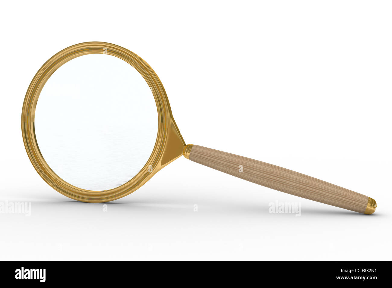 Magnifier on white background. Isolated 3D image Stock Photo - Alamy