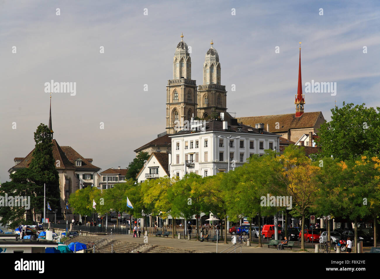 The major landmarks of Zurich cityscape Stock Photo - Alamy