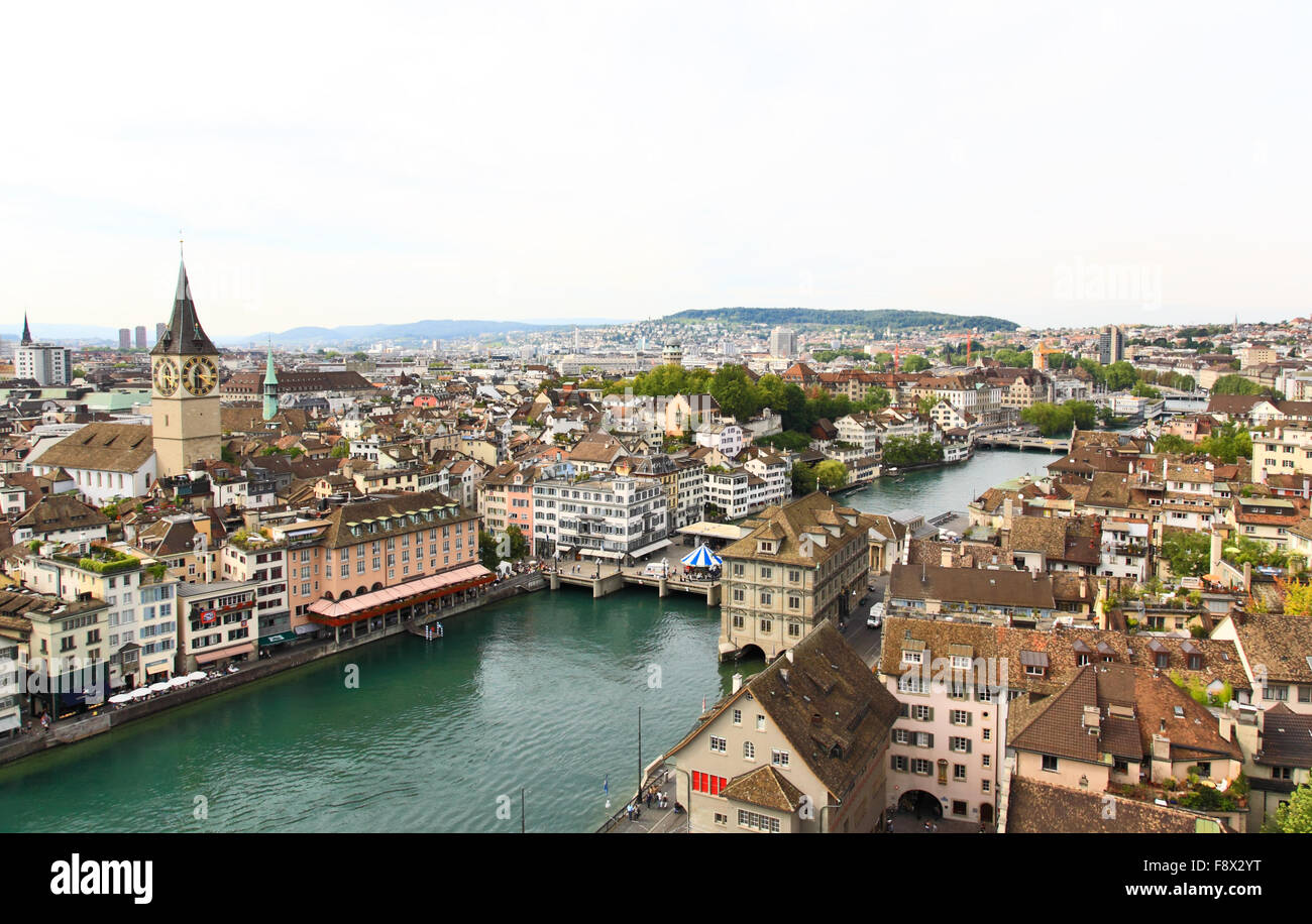 The aerial view of Zurich cityscape Stock Photo - Alamy