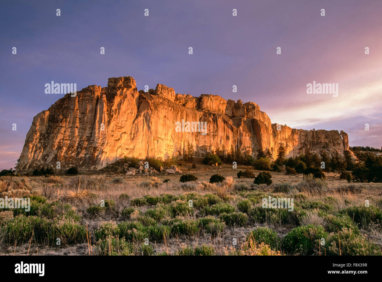 Inscription Rock (NW side), El Morro National Monument, New Mexico USA ...