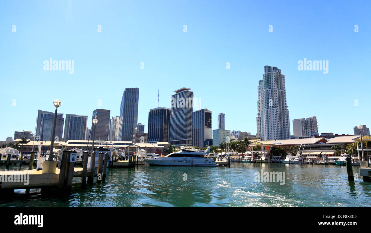 The high-rise buildings in downtown Miami Stock Photo - Alamy