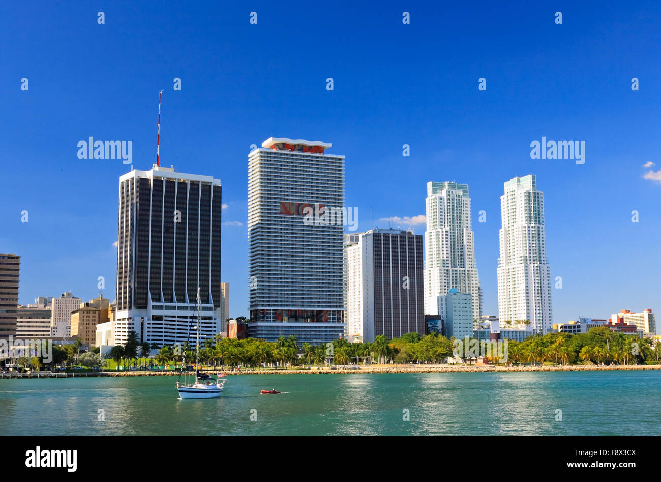 The high-rise buildings in downtown Miami Stock Photo - Alamy