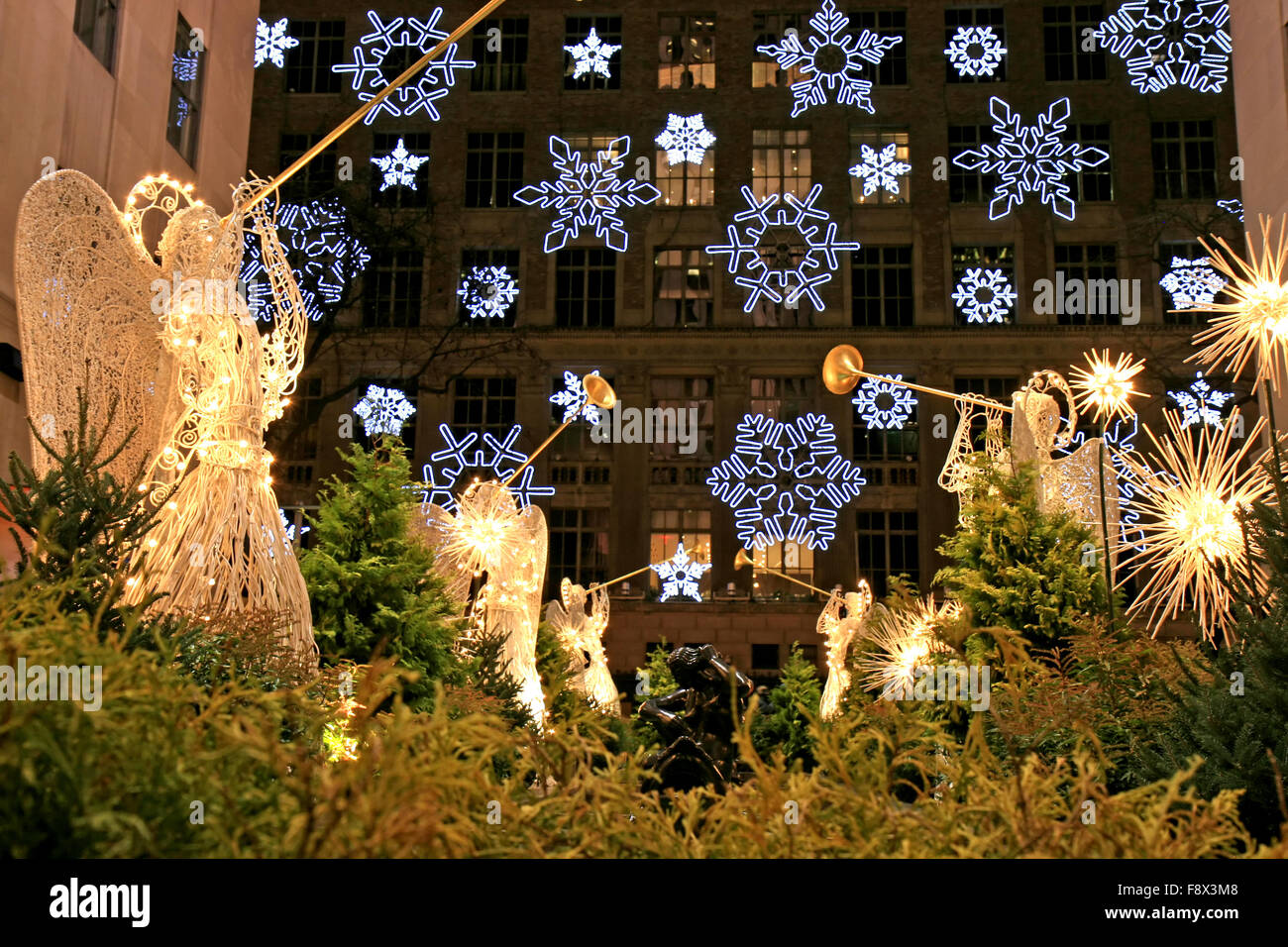 The Christmas decorations in The Rockefeller Center Stock Photo - Alamy