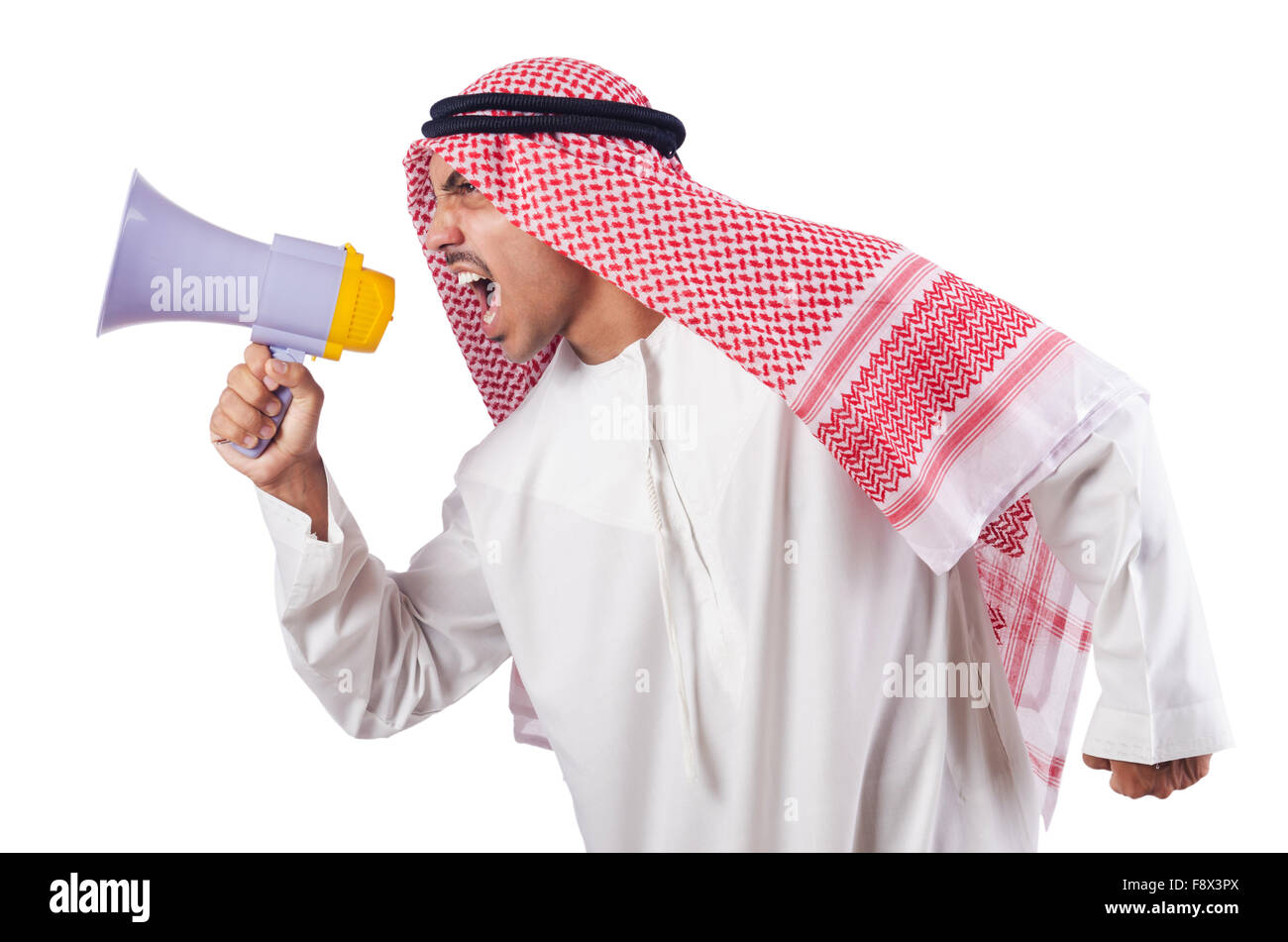 Arab yelling loudspeaker hi-res stock photography and images - Alamy