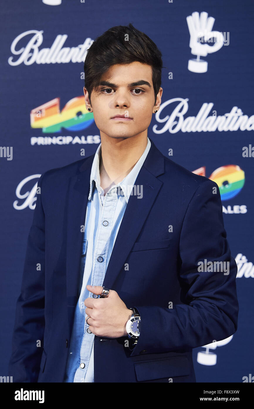 Madrid, Spain. 11th Dec, 2015. Abraham Mateo attends '40 Principales ...